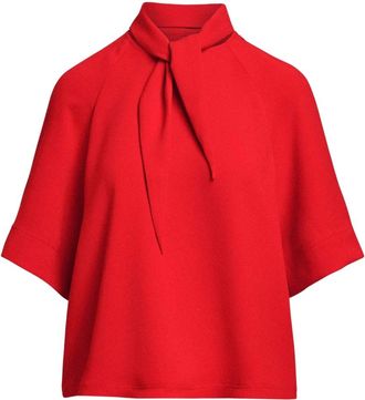 Essentiel Femme, Tops, Rouge, Taille: 36 FR Haut &agrave; col nou&eacute; Kassie