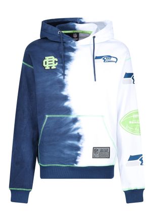 Recovered Clothing Seattle Seahawks NFL Ink Dye Effect Dunkelblau auf Wei&szlig; Hoody - XXL