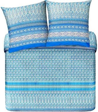 Bassetti Mako-Satin Bettwäsche-Garnitur Piazza Ducale Farbe Türkis C1 Größe 200x200cm+2x80x80