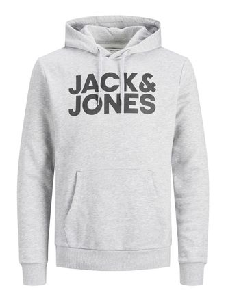 Jack & Jones Herren JCORETAIL Sweat Hood NOV LTN Kapuzenpullover, Grau, S