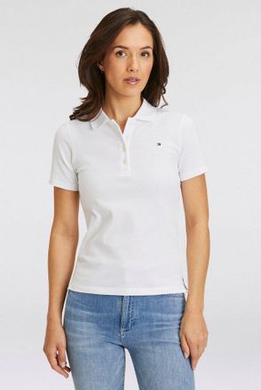 Tommy Hilfiger Poloshirt 1985 SLIM PIQUE POLO SHORT SLEEVE mit Tommy Hilfiger Logo-Flag