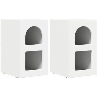 vidaXL vidaXL Table de chevet 2 pcs Blanc 29,5 x 33,5 x 50 cm