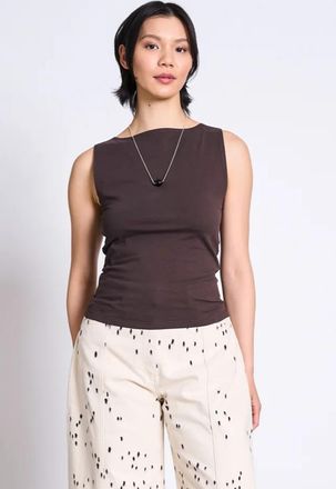 JAN 'N JUNE Damen vegan Top Felis Schlamm