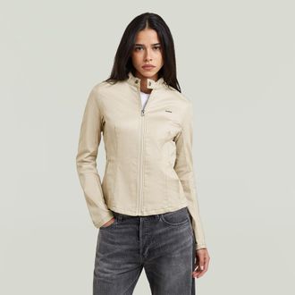 G-Star Lynn Biker Jacket - Beige - Damen
