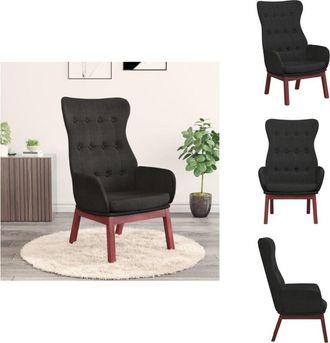 vidaXL Relaxsessel Schwarz Stoff - Sessel - Relaxsessel - Wohnzimmersessel - Schwarzer Sessel - Gemütlicher Sessel