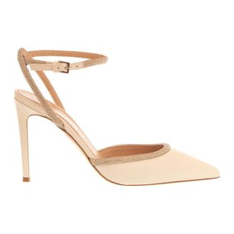 Ninalilou Slingback Leder Pumps mit Swarovski - - Shoes - Damen - Wei&szlig; - 36 1/2 EU