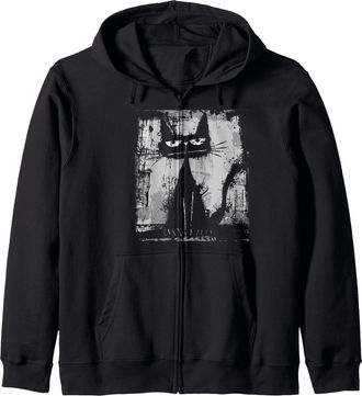 Smooth HQ Katzen-Silhouette, stilvolles Grunge-Design, abstrakte Kunst Kapuzenjacke
