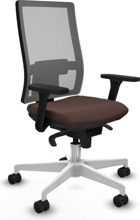 Piqueras y Crespo Neigbarer Stuhl mit 3D-Armlehnen, h&ouml;henverstellbare Lendenwirbelst&uuml;tze, mit 5 Positionen und eingespritztem Schaum. Mit Rollen von 65 mm Nylon, Grau/D