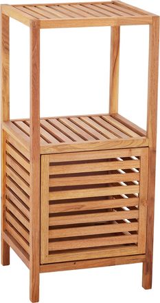 WENKO Regal Norway mit T&uuml;r aus Walnussholz, Walnussholz, 39.5 x 86 x 35.5 cm, Walnuss Holz