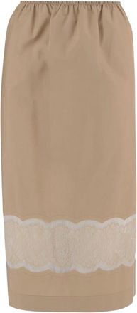 Carven Lace-panel Midi Skirt