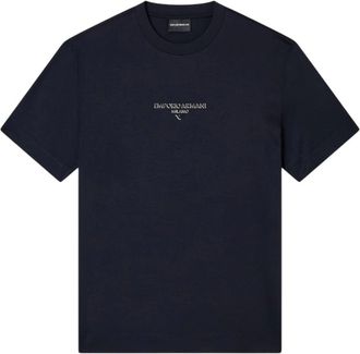 Emporio Armani Homme, Tops, Bleu, Taille: L T-shirt poliestere