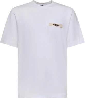 Jacquemus Homme, Tops, Blanc, Taille: S Gros Grain T-Shirt