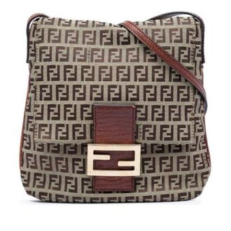 Fendi Sac bandouli&egrave;re en toile Pre-owned - Femme - Pre-owned - Brun - Taille: ONE Size