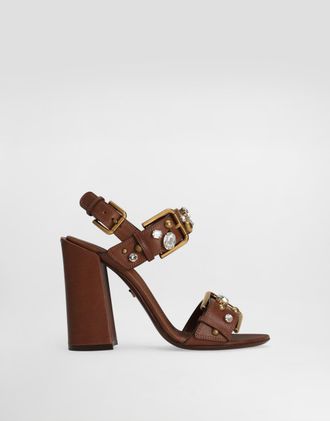 Dolce & Gabbana Cowhide Keira Sandals With Embellishements - Frau Sandalen Und Wedges Mehrfarbig 36.5