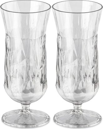 Koziol Superglas Club No. 17, 2 Stück, 400 ml, Cocktail- & Longdrink-Glas aus kristallklarem Kunststoff, luxuriös, unzerbrechlich, wiederverwendbar, Party, C