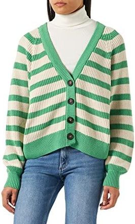 Part Two Femme Sera Relaxed Fit Long Sleeve Cardigan, Greenbrair Stripe, M EU