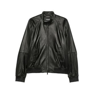 Dsquared2 Leder Bomberjacke - - Jackets - Herren - Schwarzk - 4XL