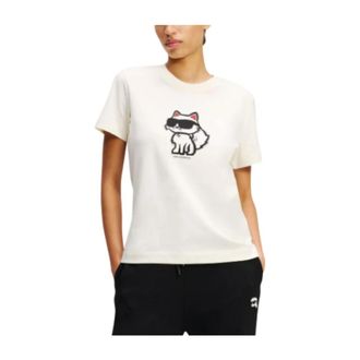 Karl Lagerfeld T-Shirt Icon Skizze - - Tops - Damen - Wei&szlig; - M