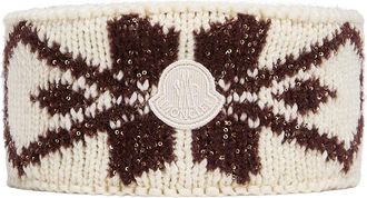 Moncler Moncler Jacquard Knit Headband, Women, White, Size: One Size
