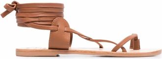 Maneb&igrave; Femme, Chaussures, Brun, Taille: 36 EU St Tropez Tie-Up Leather Sandales