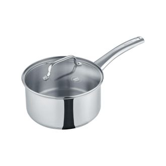 Berndes b.brillant Stieltopf 20 cm Edelstahl - Kochtopf für Induktion, allherdtauglich, Milchtopf mit Glasdeckel, unbeschichtet & backofentauglich - langlebig