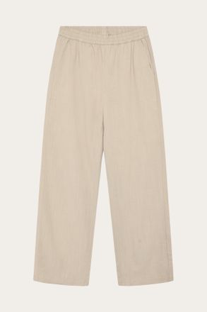 Knowledge Cotton Apparel Damen vegan Hose Posey Wide Leinen Mix Light Feather Gray