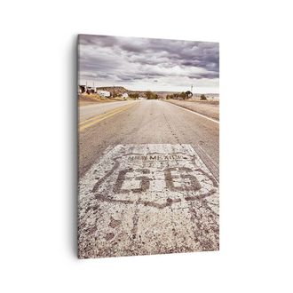 Arttor Bilder auf Leinwand USA Route 66 Reise Leinwandbild mit Rahmen 50x70cm Wandbilder Dekoration Wohnzimmer Schlafzimmer K&uuml;che Deko Gro&szlig; Wanddeko Bild Wan