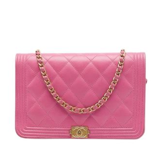 Chanel Pre-owned Boy Wallet on Chain - Femme - Pre-owned - Rose - Taille: ONE Size