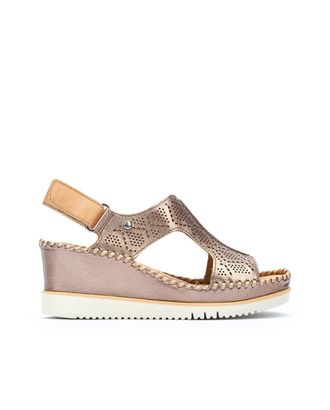 Pikolinos Keilsandalen in Leder AGUADULCE f&uuml;r Frauen Farbe Stone