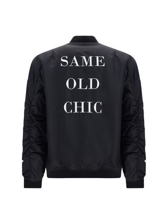Moschino Mens Zip-Up Bomber Jacket Multi Black 555 Polyamide