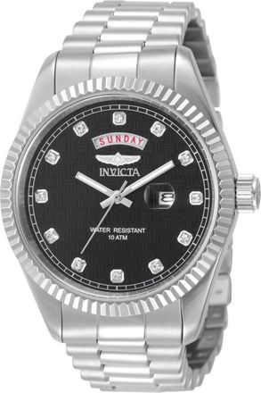Invicta Specialty 51042 Herrenuhr - Quarzwerk - Edelstahl mit schwarzem Zifferblatt - 43 mm