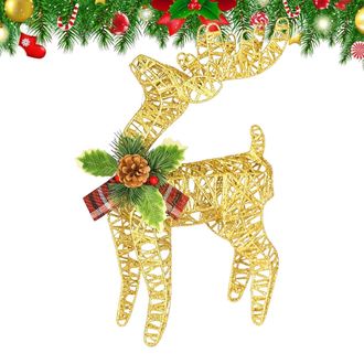 Generic Leuchtende Rentierstatuen - 40 cm gro&szlig;es, leuchtendes Weihnachtsfiguren-Set, festliche Hirsch-Weihnachtsdekoration, saisonale Kaminsims-Dekoration f&uuml;r