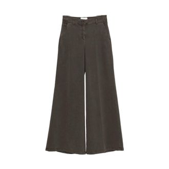 Via Masini 80 Baumwoll-Hose mit weitem Bein - - Trousers - Damen - Braun - 3XL