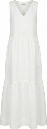 PESERICO Femme, Robes, Blanc, Taille: 34 FR Robe Maxi Trap&egrave;ze &agrave; Col V