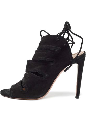 Aquazzura sandales 100 mm en daim - Noir