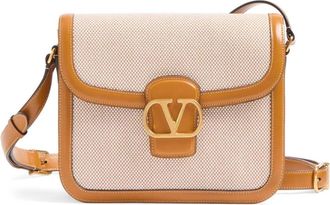 Valentino Garavani Womens 9to5 Shoulder Bag Buff Cotton