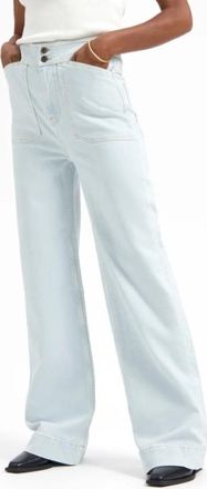 Kuyichi Damen vegan Flare Jeans Farrah Worker Super Light Hellblau