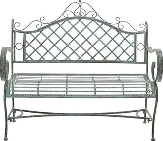 Safavieh Metall Au&szlig;en-Bank, Antikes Dunkelgr&uuml;n, 50 x 116 x 102 cm