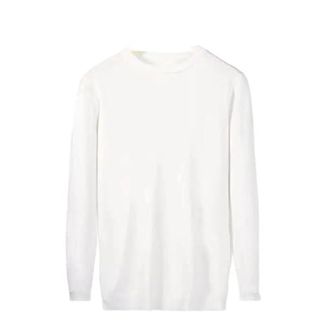 Generic Pull en tricot à manches longues pour homme - Chaud - Classique - Léger - Col rond, blanc, M