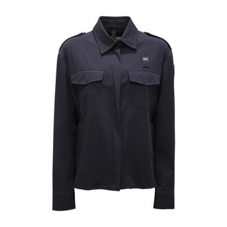 Blauer Giubbotto Camicia Sfoderato - - Jackets - Damen - Blau - XL