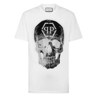 Philipp Plein T-Shirt Rundhals Skull - - Tops - Herren - Wei&szlig; - 4XL