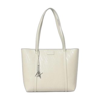 A|X Armani Exchange Schultertasche aus genarbtem Kunstleder - - Bags - Damen - Beige - ONE SIZE
