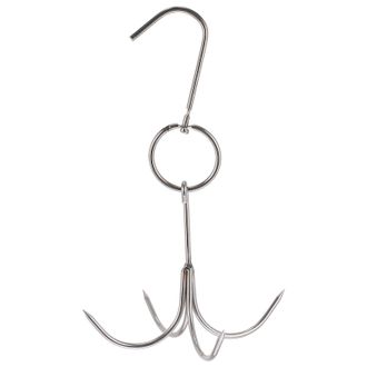 Cabilock Edelstahl Fleischhaken Vierzackiger Grillhaken Rostfrei Praktisch F&uuml;r Gefl&uuml;gel Aufh&auml;ngen Bbq Garten K&uuml;che Mehrzweck Fleischaufbewahrung