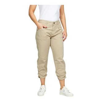 2-Biz Cropped Hose mit Raffungen und Taschen - - Trousers - Damen - Beige - XS