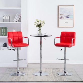vidaXL Vidaxl - Tabourets de bar lot de 2 rouge similicuir