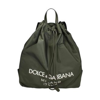Dolce & Gabbana Gr&uuml;ner Nylon-Rucksack mit Mehreren F&auml;chern - - Bags - Herren - Gr&uuml;n - ONE SIZE