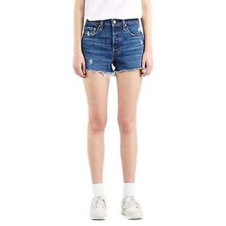 Levi's 501 Original Shorts Short en denim Femme Salsa Destiny (Bleu) 32