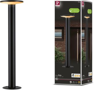 Paulmann 94755 LED Au&szlig;enleuchte Pollerleuchte Smart Home Zigbee Plate insektenfreundlich IP44 600mm Tunable Warm 280lm 230V dimmbar Anthrazit Metall