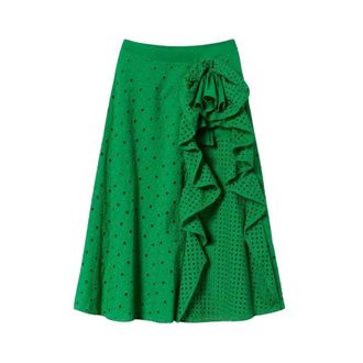 Twinset Sangallo Ger&uuml;schter Langer Rock - - Skirts - Damen - Gr&uuml;n - S