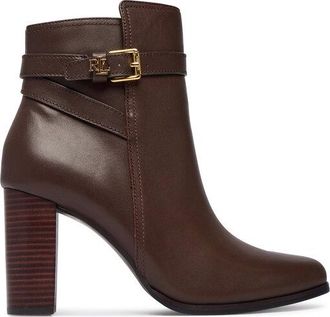 Lauren Ralph Lauren Stiefeletten Brooke II Calfskin Bootie Heel 802974475003 Braun